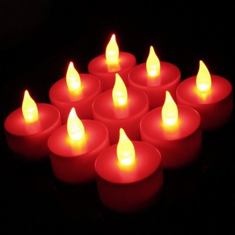12x LED Candle Tea Light Blue Flameless 120 hours Battery - Party ...