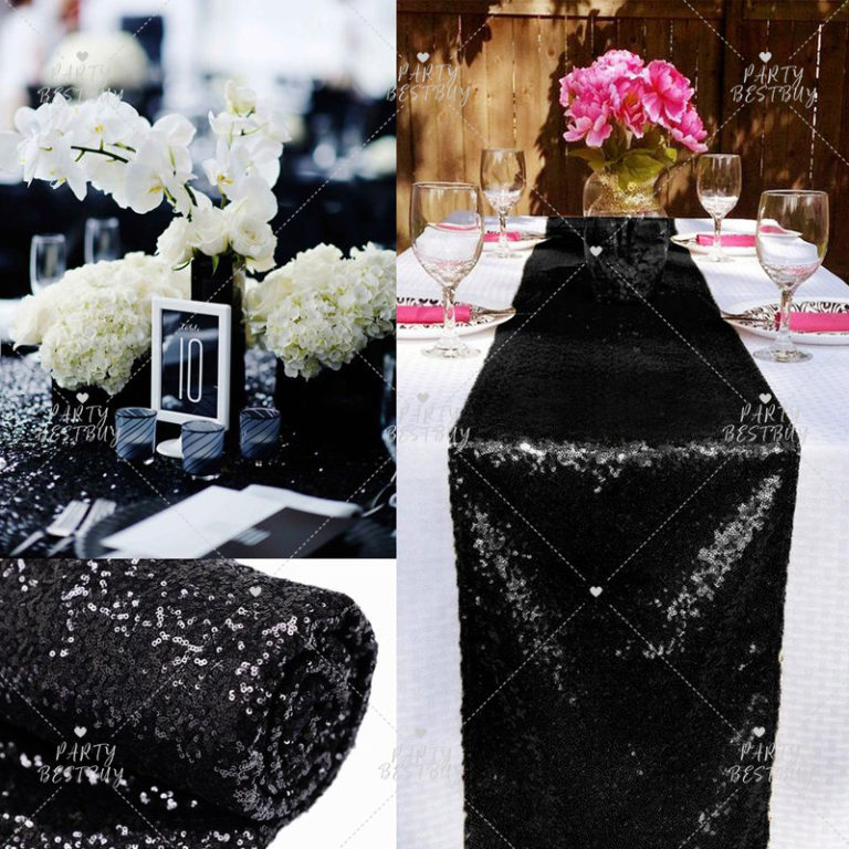 30x180cm Bulk Sequin Table Runners Wedding Party Bling Tablecloths ...