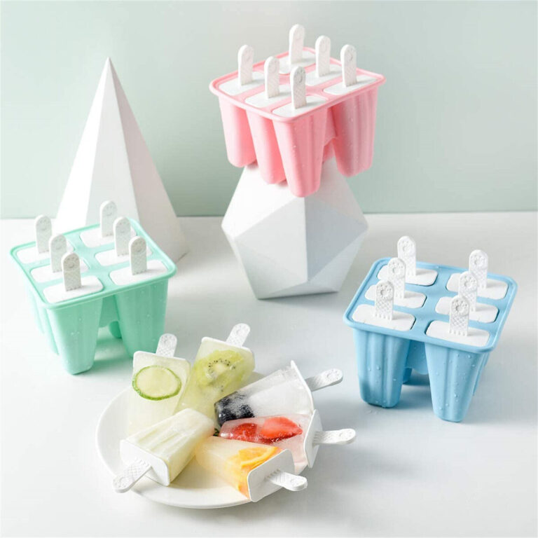 Silicone Ice Cream Mould Block 6 Cavity Frozen Molds Icy Pole Jelly Ice ...
