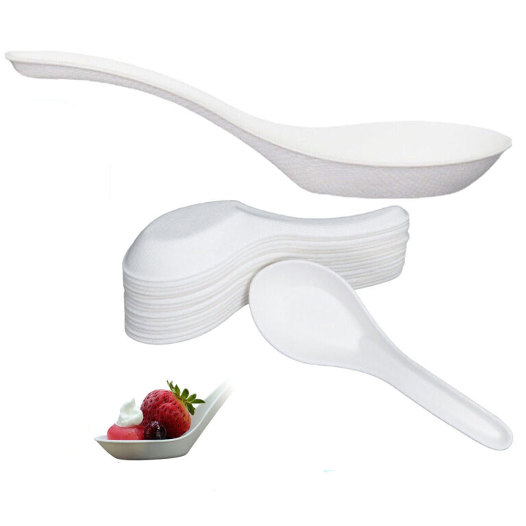 100-1000X Recycle Disposable Chinese Spoons Sugarcane Heavy Duty ...